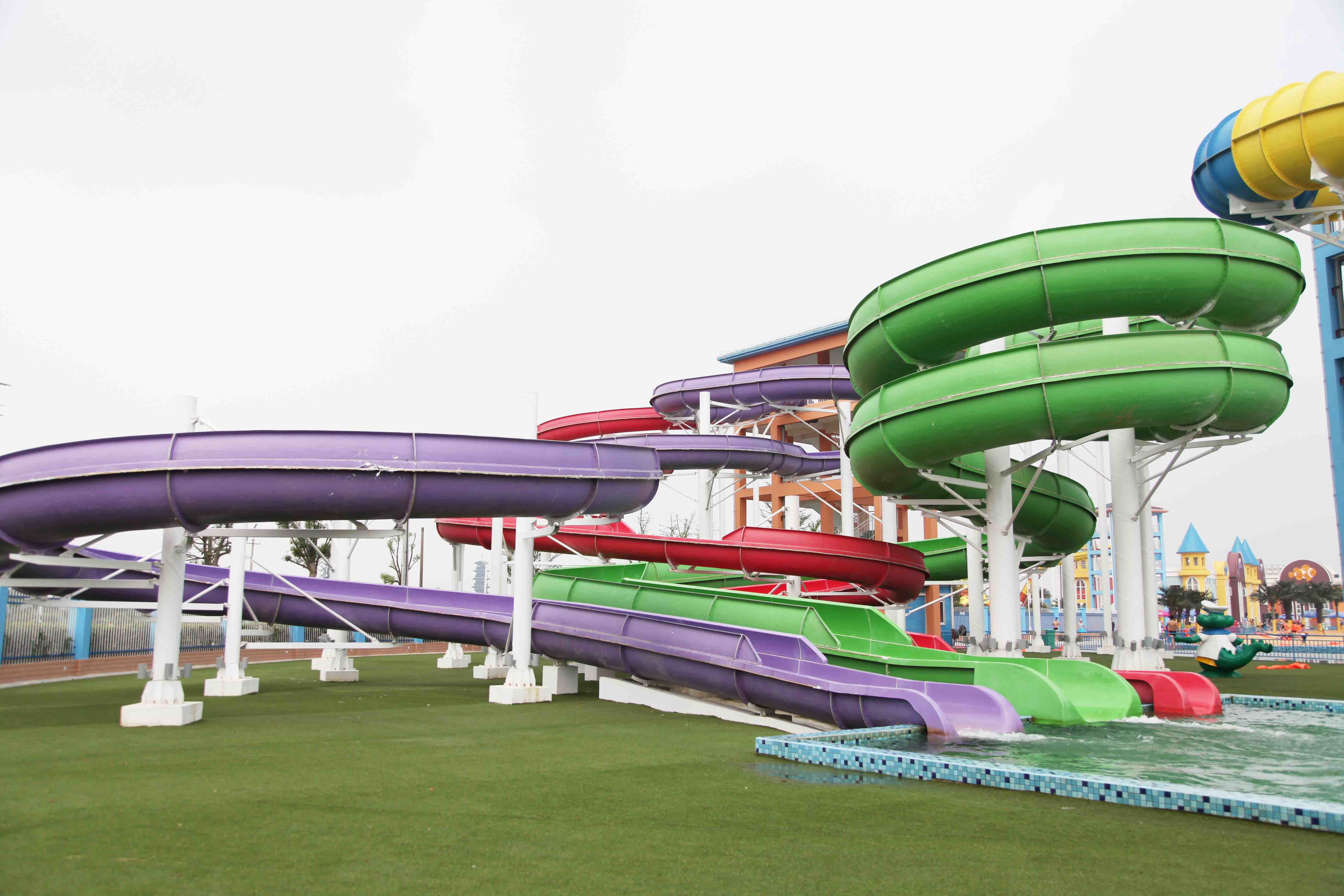 Aqua Park Slide, Family Play Indoor Fiberglass Water Slides 6m Height ...